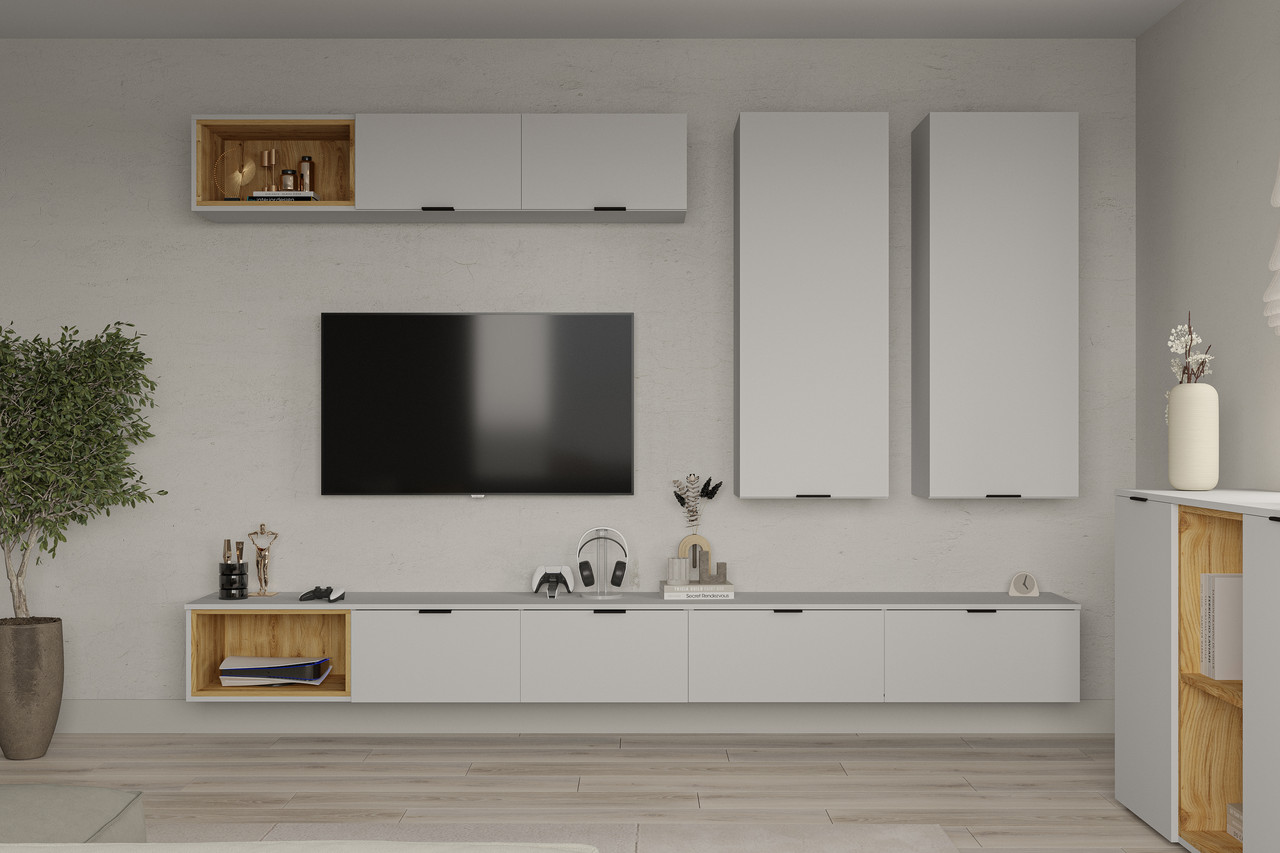 Купити Модульна сучасна стінка під телевізор у вітальню мінімалізм Сан Маріно у Львові