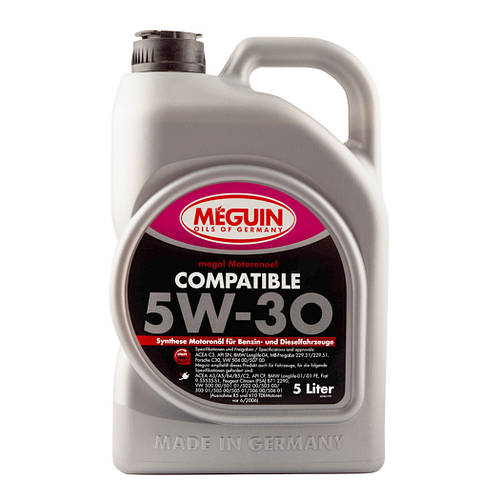 Моторное масло Meguin COMPATIBLE 5W-30 5 л (ID#1924869359), цена: 2095 ...