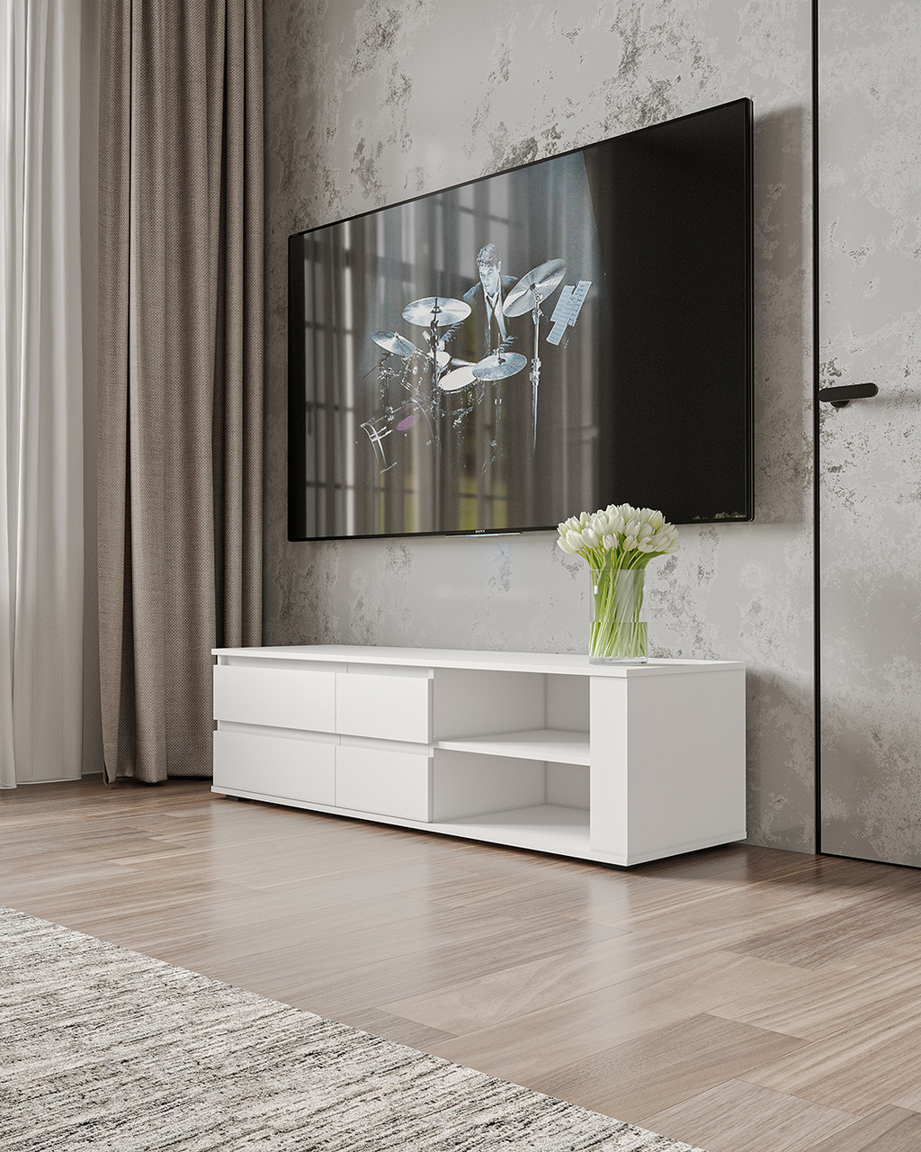 Комод под телевизор, тумба под ТВ с дверцами из ДСП II FT-5: продажа ...