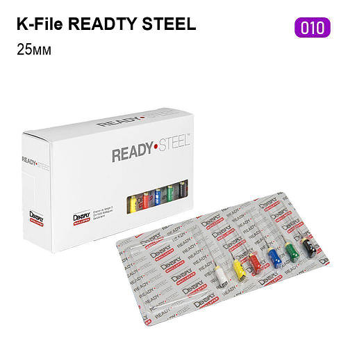 K-File ReadySteel (К-Файл РедиСтил), 6шт/пак, довж.=25мм, №10, ручной ...