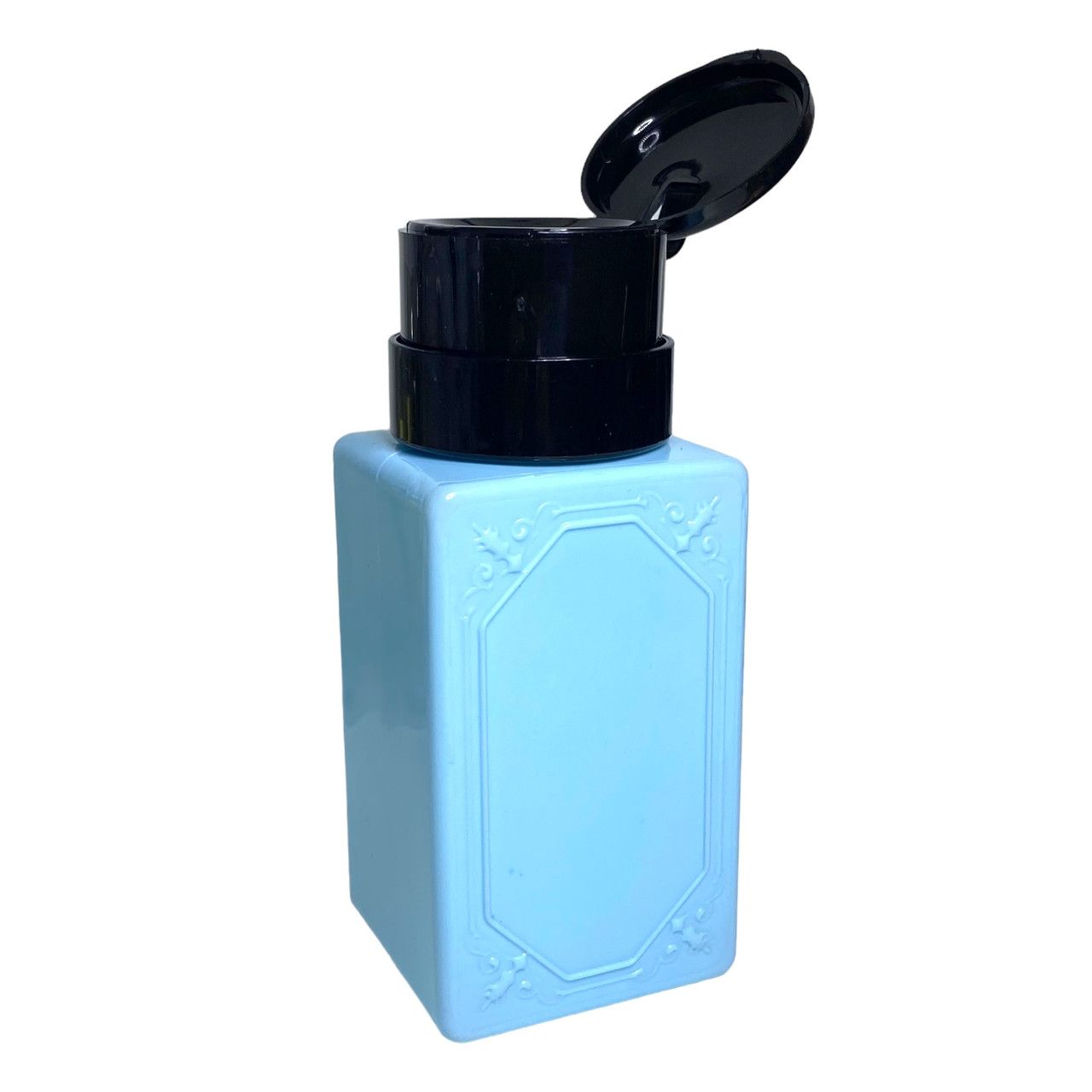 Баночка пластиковая для жидкостей с помпой дозатором, бирюзовая, 200 мл ...