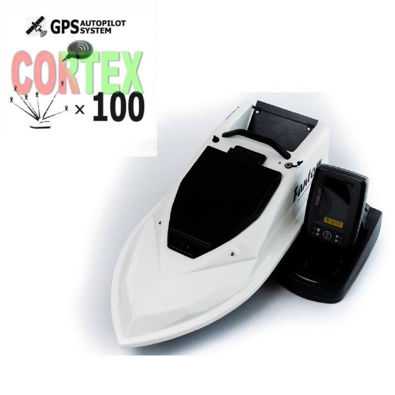 Кораблик для прикормки Фантом Модерн с ехолотом Toslon520 и GPS автопилотом (Cortex_6+1) Белый ...