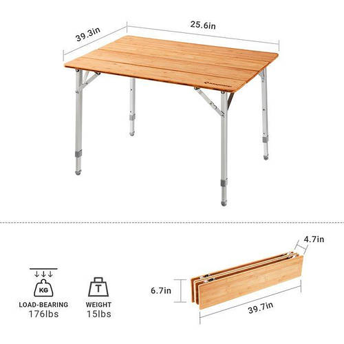 Складной стол KingCamp 4-Folding Bamboo Table L(KC2006) bamboo (ID ...