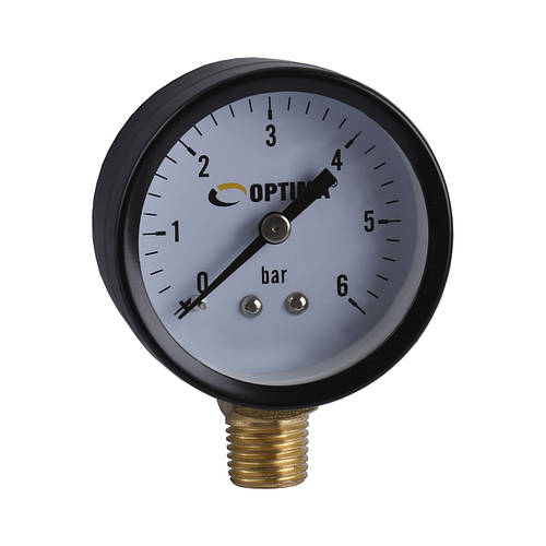 Манометр Optima 6 атм. 50 мм сталевий корпус нижнє під'єднання (ID ...