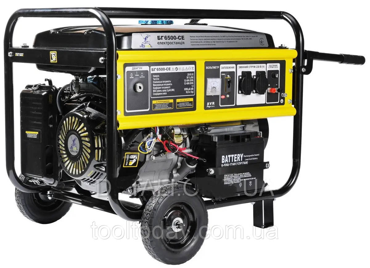 Генератор бензиновий Hohol БГ 6500-СЕ (230 B/5,0 - 5,5 кВт) з ...