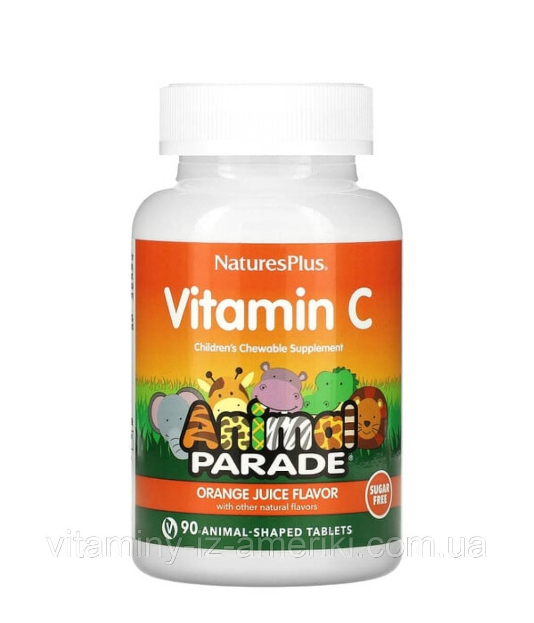 Витамин C для детей Nature's Plus Animal Parade, вкус апельсина, 90 ...