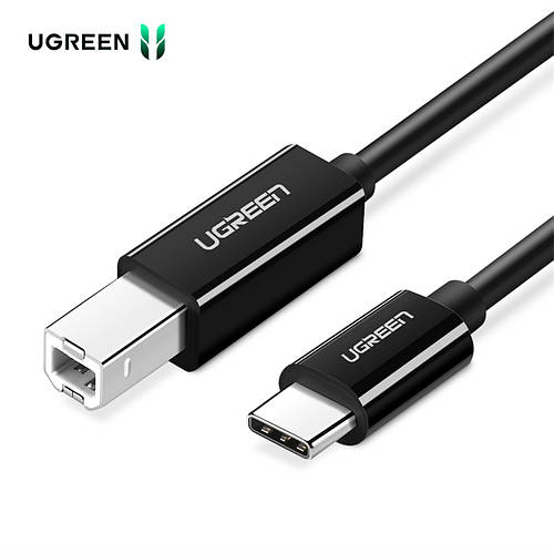 Кабель для принтера USB-C на USB-B 2.0 UGREEN Printer Cable 1m (черный ...