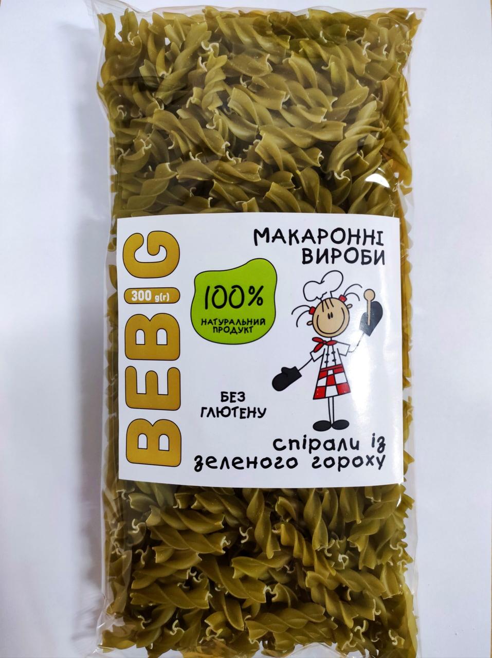 Макароны без глютена Спирали из зелёного гороха BeBig, 300 г (ID ...