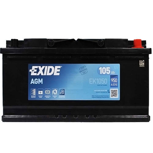 Автомобильный аккумулятор EXIDE Start-Stop AGM 105Аh 950A R+ (правый ...