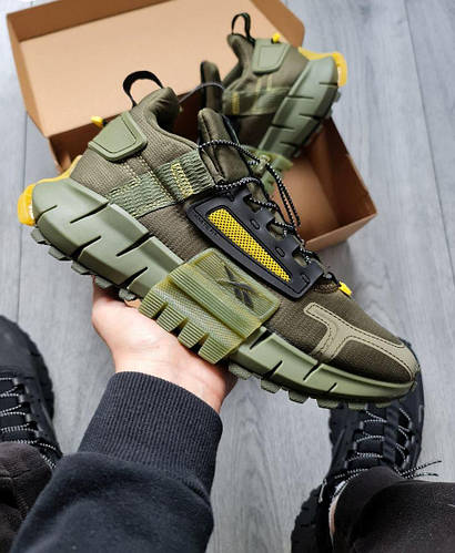 Купить Мужские Кроссовки Reebok Zig Kinetica Khaki Зеленые Рибок 41,45 ...