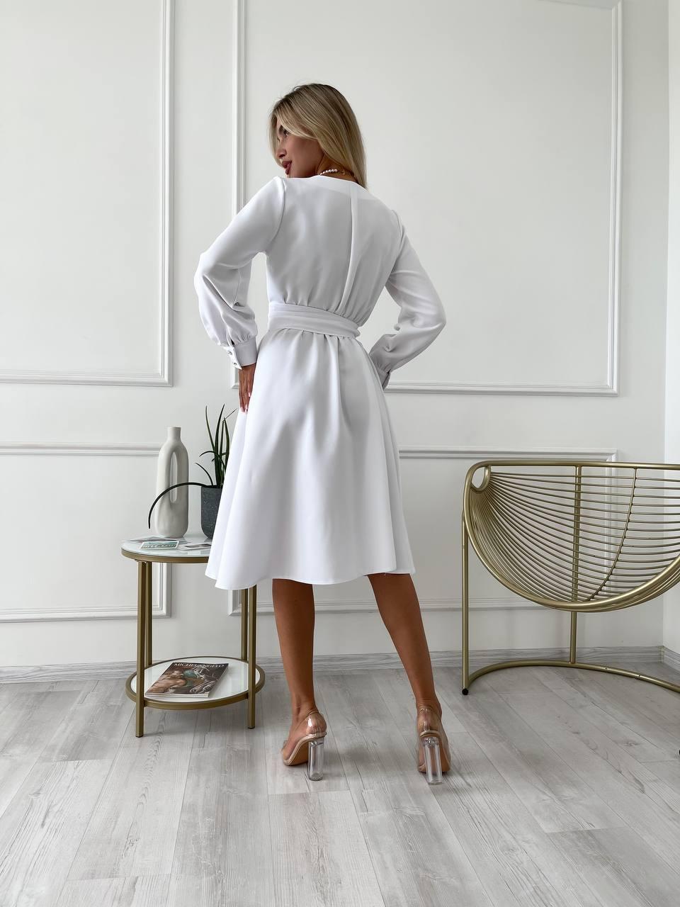 Купити Коктейльне жіноче плаття міді біле сонце кльош ціна 830 ₴ Prom Ua Id 1928533139