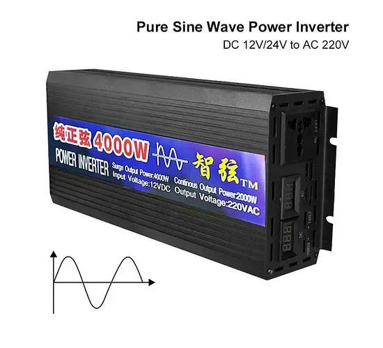 Інвертор 12v на 220v 4000 ВАТ чистий синус, чиста синусоїда 4квт (ID ...