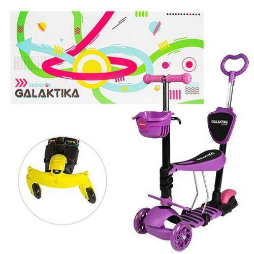 Самокат триколісний 5 в 1 "Galaktika" з додатковими колесами (фіолетовий) [tsi201237-ТСІ], ціна ...