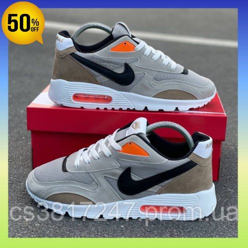 Кроссовки мужские найк осенние текстиль* замш повседневные текстильные ...