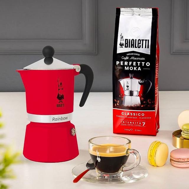 Гейзерная кофеварка Bialetti Rainbow 150 мл на 3 чашки Красная ...