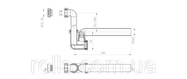 Прозорий сифон для кондиціонерів з гідрозатвором і запахозапираючим ...