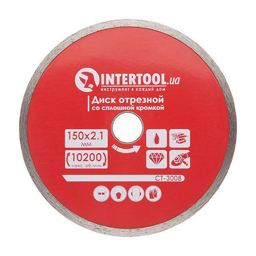 Диск отрезной алмазный со сплошной кромкой INTERTOOL CT-3008 (ID#201424890), цена: 129 ₴, купить ...