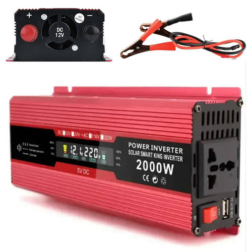 Купить Преобразователь напряжения 12 220 вольт 2000 вт с LCD дисплеем Инвертор 12 220 для дома ...