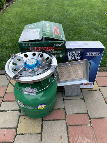 Комплект газовий кемпінговий балон Rudyy - Golden Lion VIP 5л пальник обігрівач Orgaz Soba SB ...