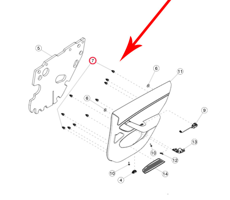 Купити Кліпса кріплення обшивки дверей 8мм 0.7-2.5 GPR Tesla Model Y ...