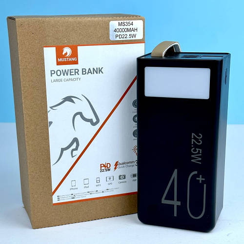 Купити УМБ Power Bank Mustang MS-354 PD20+QC3.0 22.5W (40000mAh Реальна ...