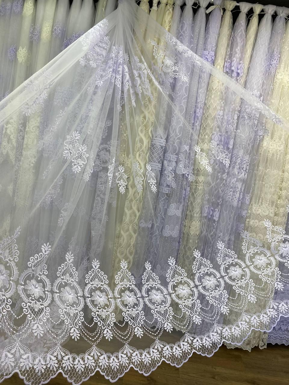 Тюль фатін вишивка 2,8 біла: продаж, ціна у Хмельницькому. Гардини від "Roma-Textile - інтернет ...
