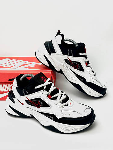 Мужские кроссовки Nike M2K Tecno white/red, мужские кожаные кроссовки ...