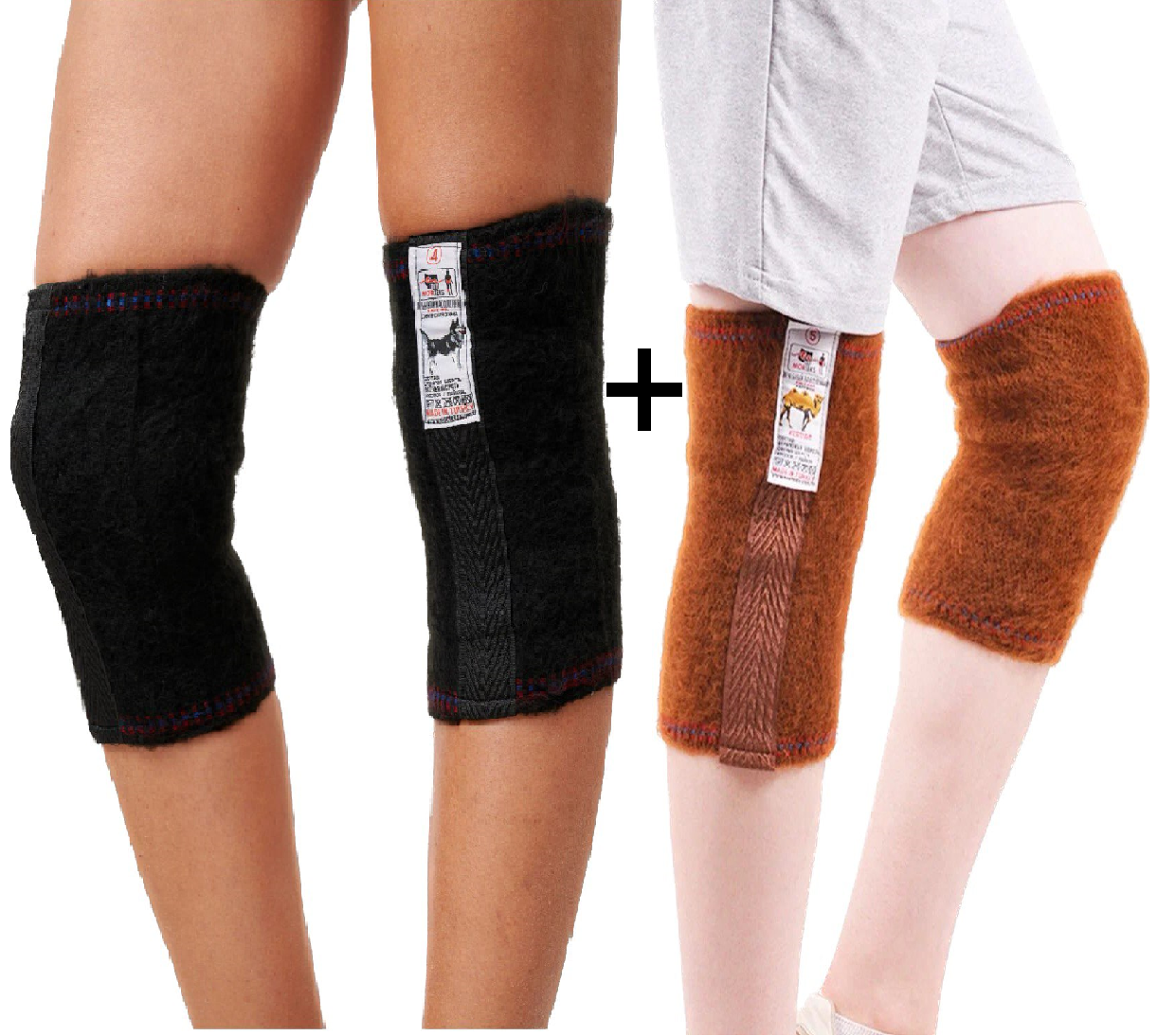 Комплект зігріваючих наколінників Morteks з собачого і верблюжого хутра ...