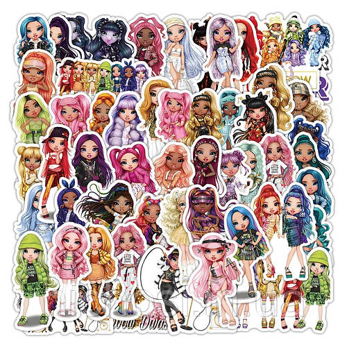 Купить Наклейки стикеры Rainbow high виниловые декоративные набор ...