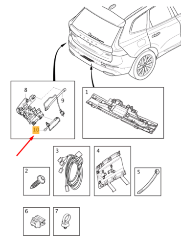 Датчик движения багажника (нижний) Volvo: C40, S60, V60, XC40, XC60 ...