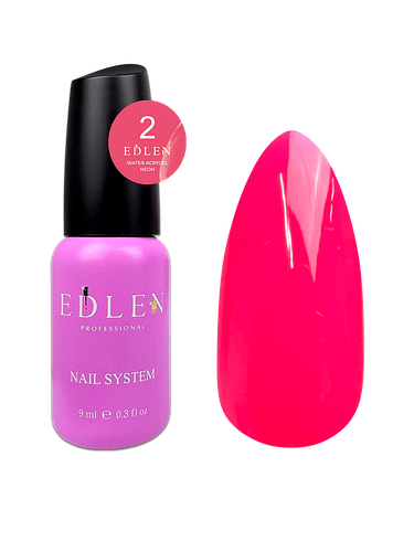 EDLEN New Formula Water Acrygel Neon №02 Рідкий акригель неоновий, 9 мл ...