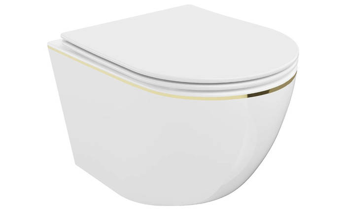 Купить Подвесной унитаз MEXEN LENA WHITE GOLD EDGE, цена 11529 ₴ — Prom ...