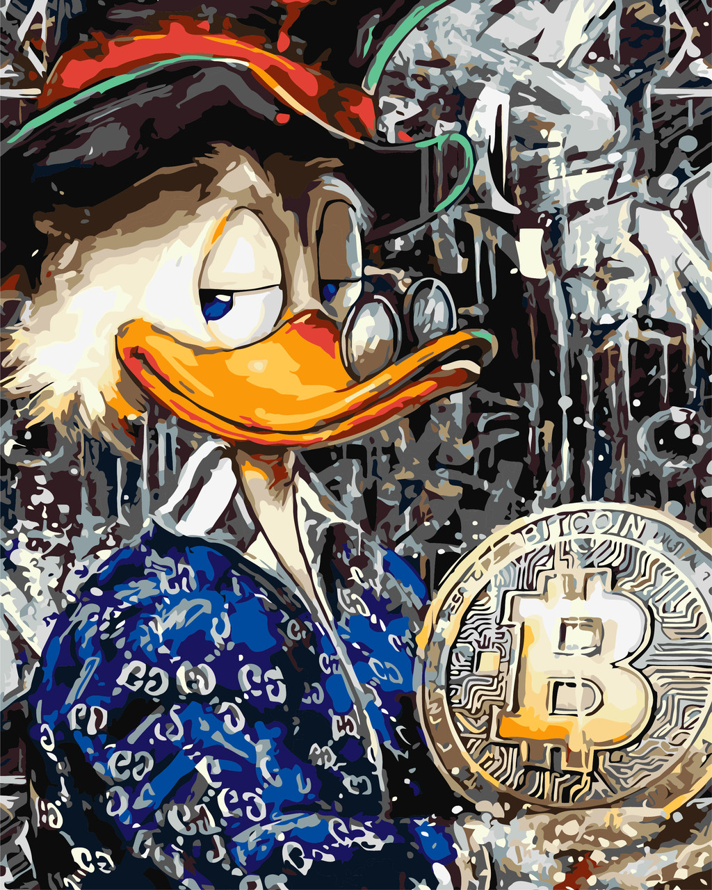 Картина по номерам 40×50 см Kontur. Скрудж Макдак Биткоин. DS0525 ...