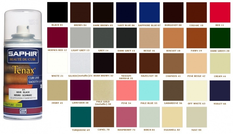 Аэрозольный краситель для гладкой кожи Saphir Tenax Spray 150 мл (ID ...