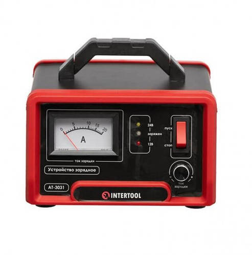 Устройство зарядное для аккумуляторов 12/24 В, 0-10 А, 6-150 Ач, с микропроцессором INTERTOOL AT ...