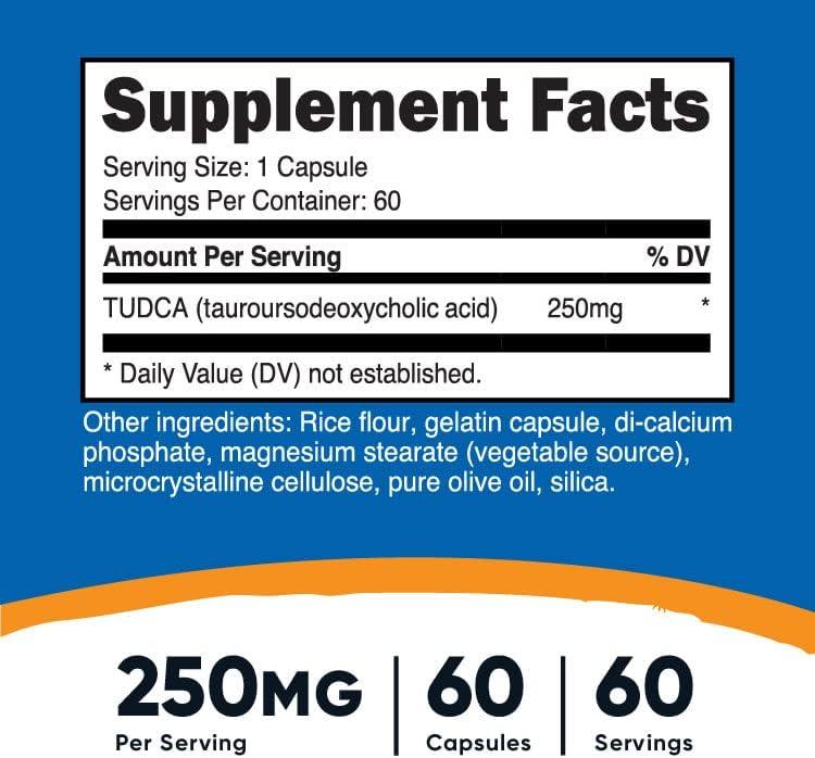 Купить Nutricost Tudca 250mg 60 Capsules Tauroursodeoxycholic Acid ...
