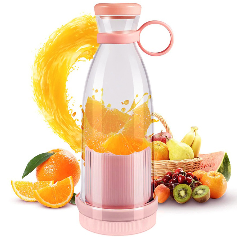 Портативный Блендер-бутылка 350мл Fresh Juice Blender, Розовый ...