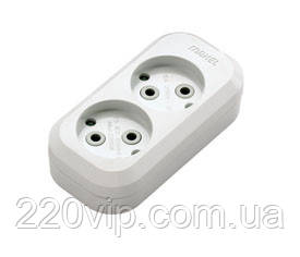 Колодка б/з 2 входи для подовжувача, Makel без заземлення, колодка 2 гнізда, на дві розетки (ID ...