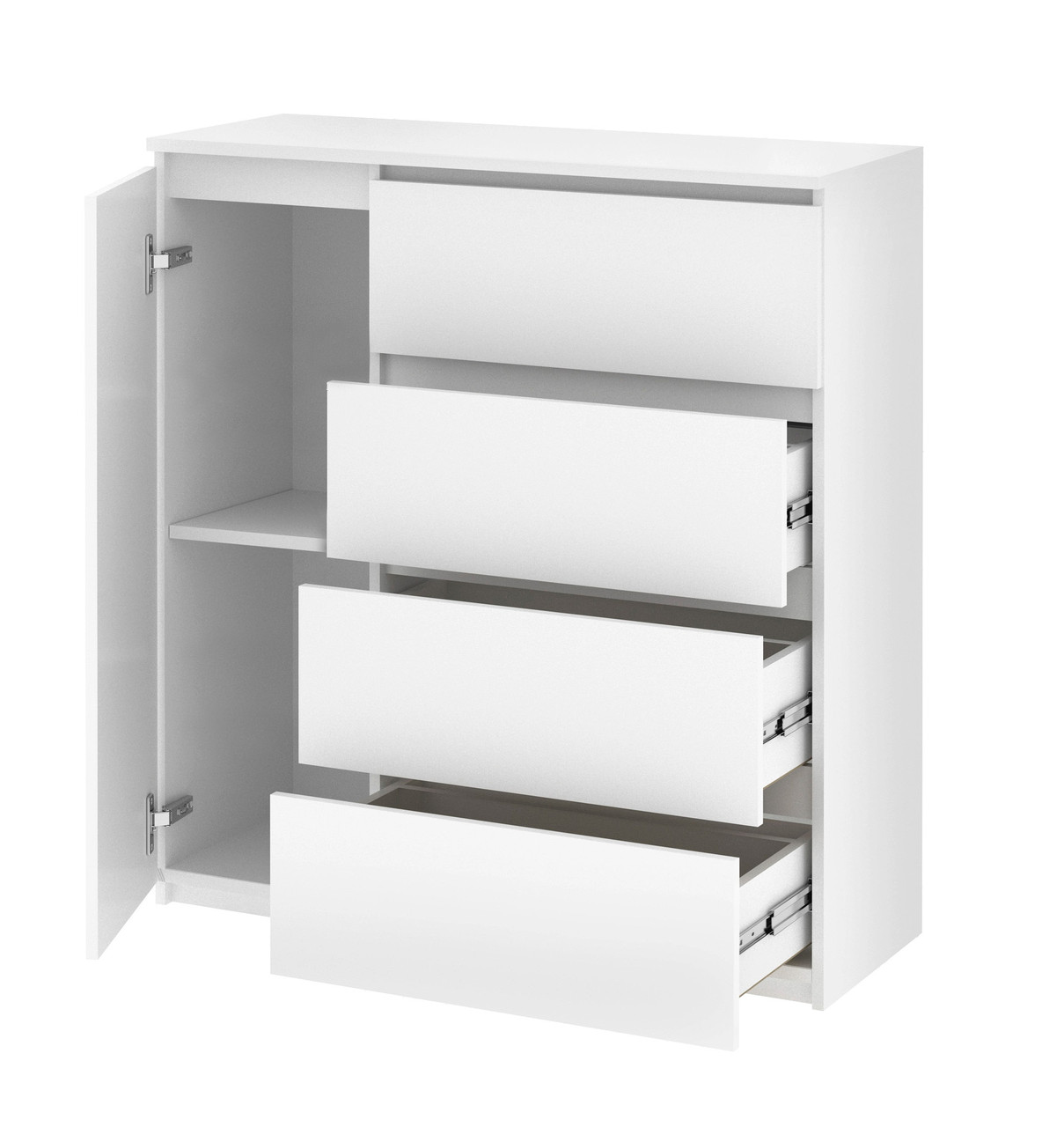 Комод Майстер Форм з тумбою і 4 шухлядами телескопи Білий 100х37 6х95