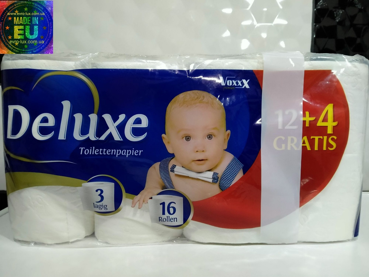 Туалетная бумага Deluxe 3-х слойная . (ID#1936088731), цена: 334 ...