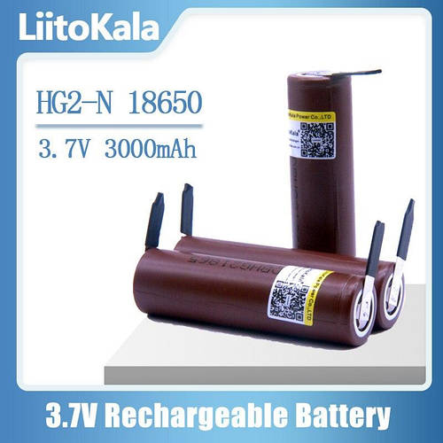 Високострумовий Акумулятор 18650 Liitokala Lii HG2 3000 mAh, з клемами ...