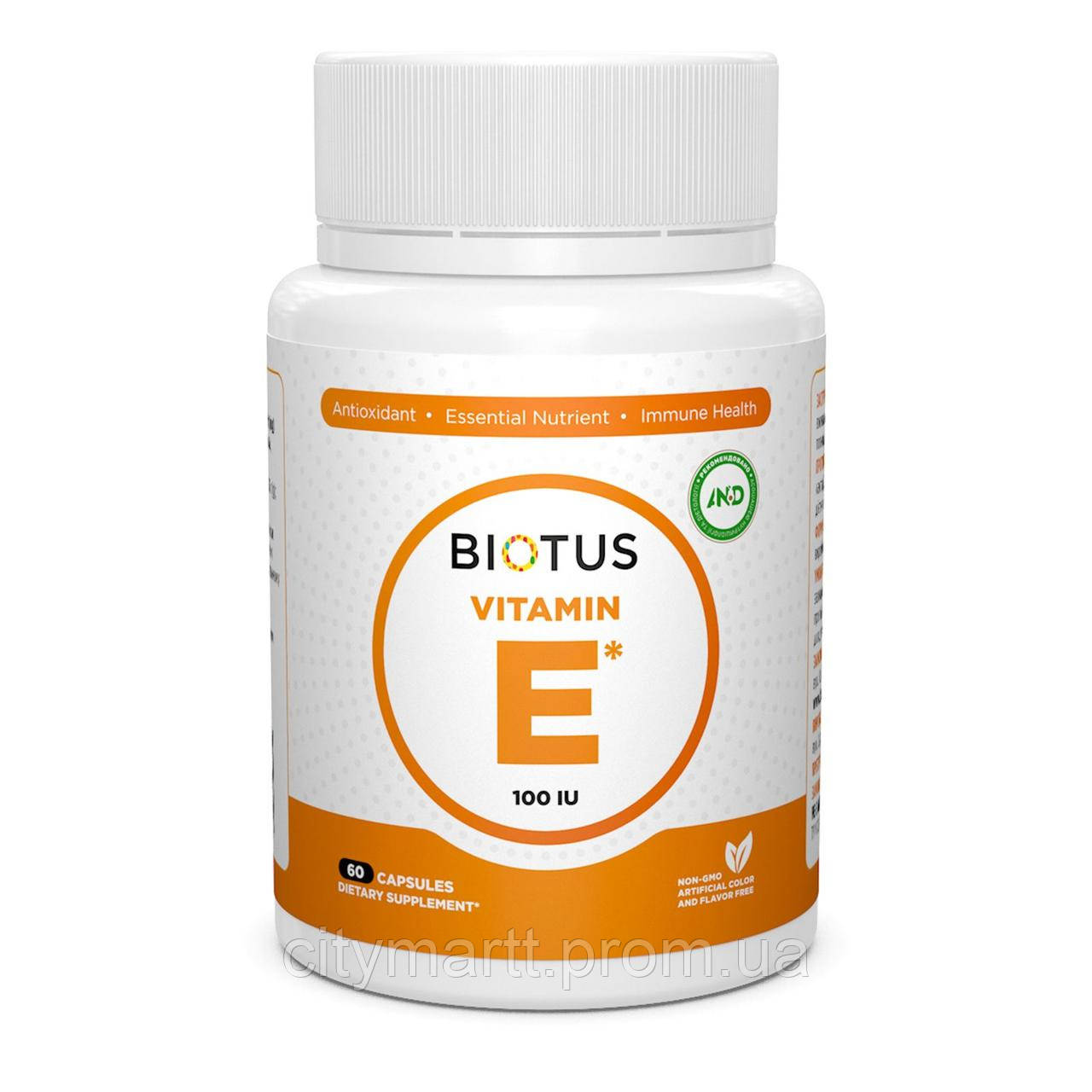 Вітамін Е Vitamin Е Biotus 100 МО 60 капсул CM, код: 7290206 (ID ...