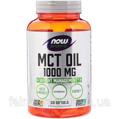 Купить Масло МСТ, MCT Oil, Now Foods, 1000 мг, 150 желатиновых капсул ...
