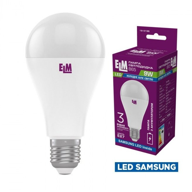 LED лампа аккумуляторная ELM B65 9W PA10S E27 4000К 18-0196 (ID ...