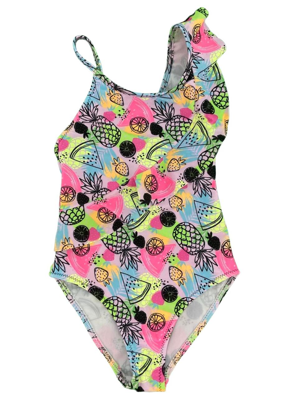 Купальник сплошной для девочки Keyzi 164 Розовый-экзотик Ananas big ...