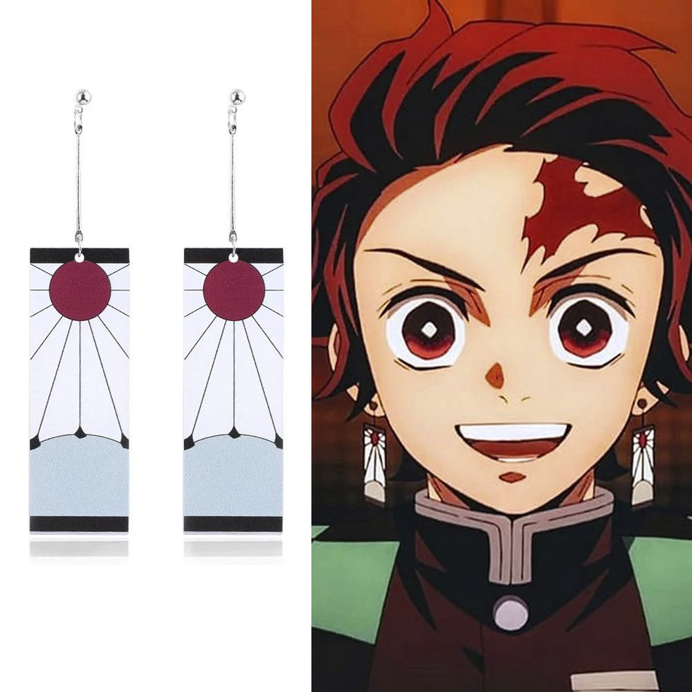 Серьги Танджиро Камадо из аниме Клинок рассекающий демонов Demon Slayer ...