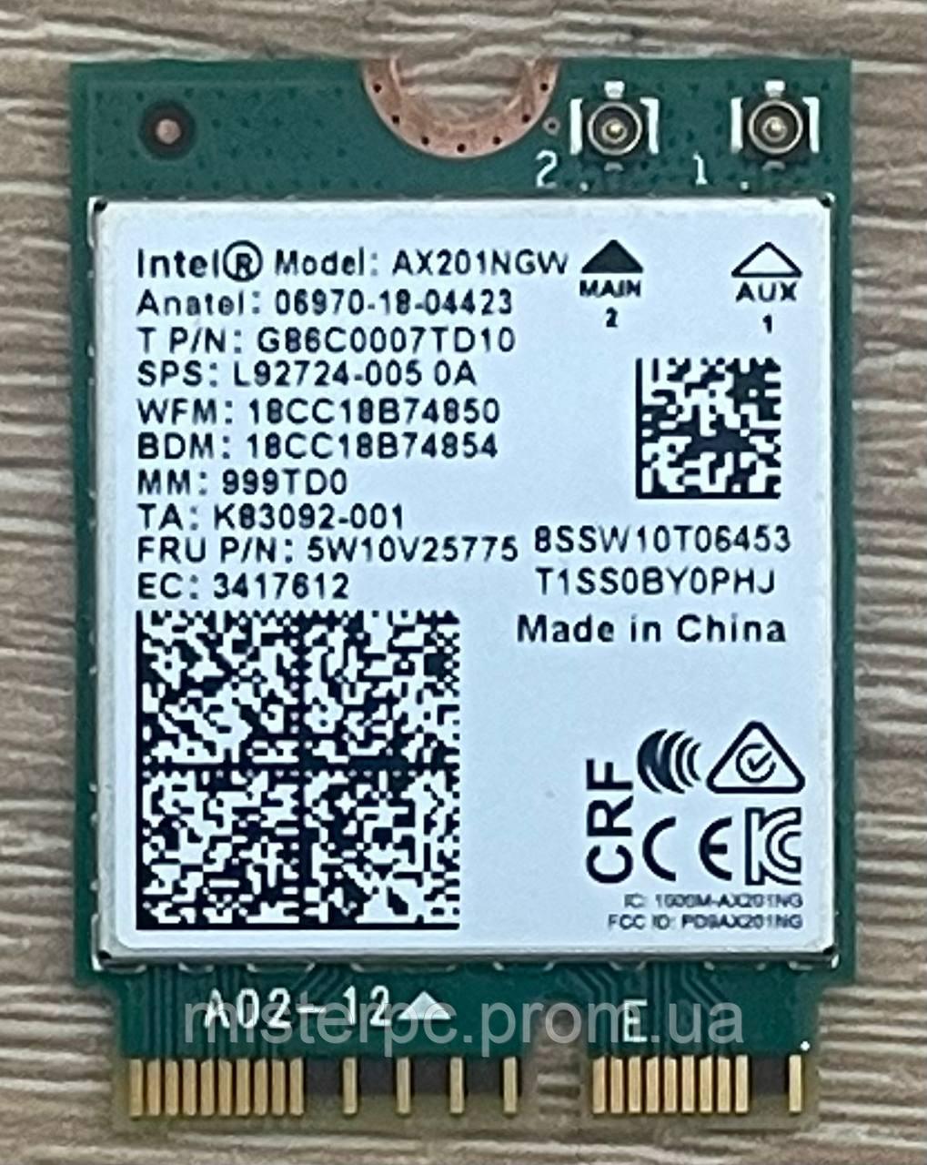Wi Fi Модуль Intel Wireless Ac Ax201 M 2 2 4gbps 802 11ax Bluetooth 5 0