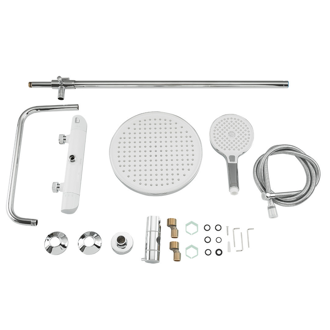 Купить Душова система з термостатом GAPPO G2403-58, вилив - перемикач на лійку 3 режими, білий ...