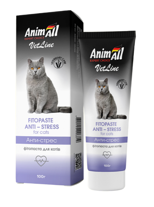 Фитопаста AnimAll VetLine Antistress для кішок, 100 г (ID#1728809093 ...