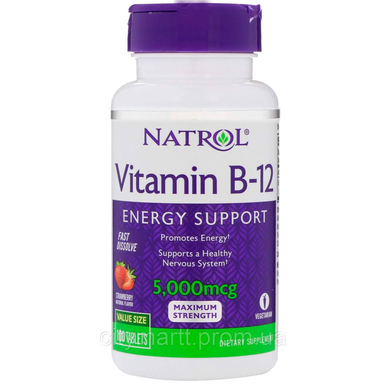 Купить Витамин В12 Natrol 5000 мкг 100 таблеток Клубника 24653 CM, код ...